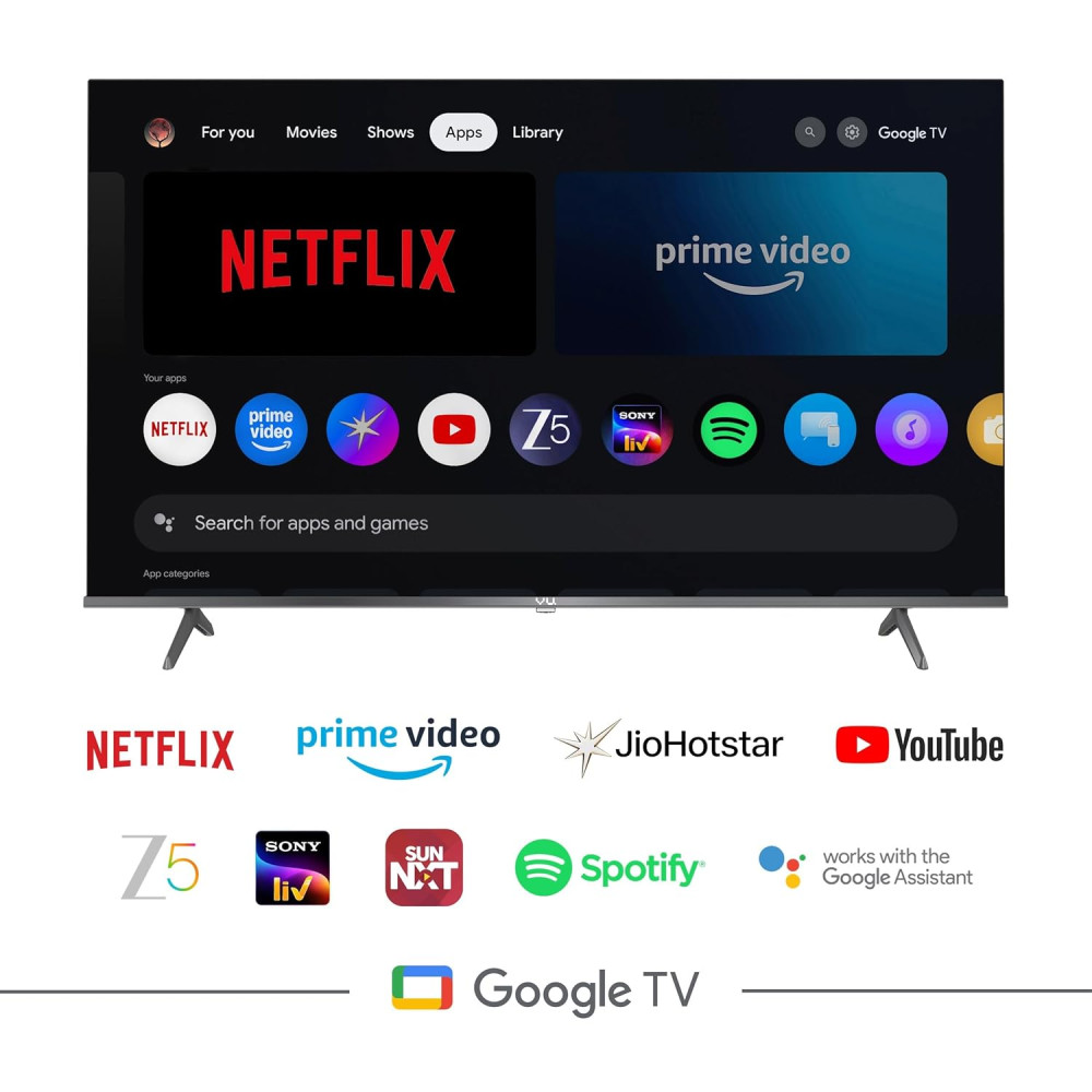 Vu GloQLED 50 Inch 4K QLED Smart TV (2025) with Dolby Vision, Dolby ...